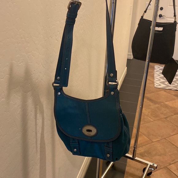 Fossil | Bags | Fossil Blue Purse | Poshmark